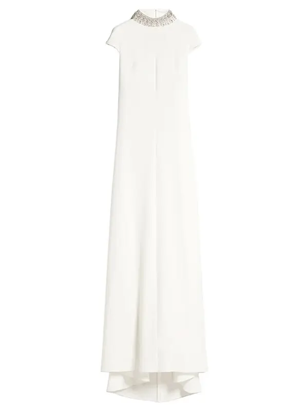 Max Mara Fit And Flare Dress With Detachable Gemstone Necklace - Silk
