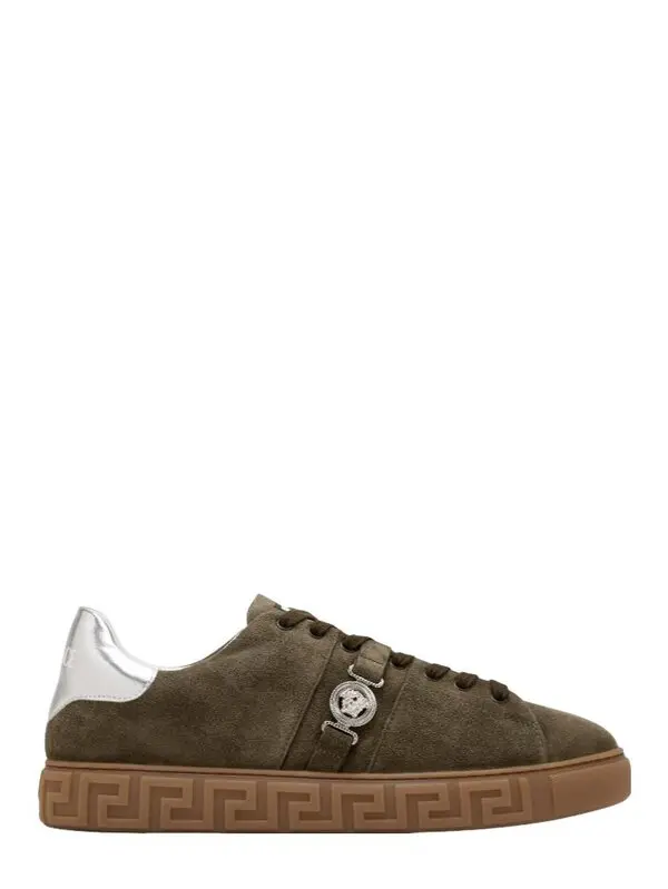 Versace Greca Embellished Lace-up Sneakers - Green