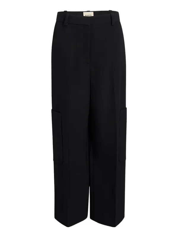 Khaite High-waisted Straight-leg Cargo Trousers - Black