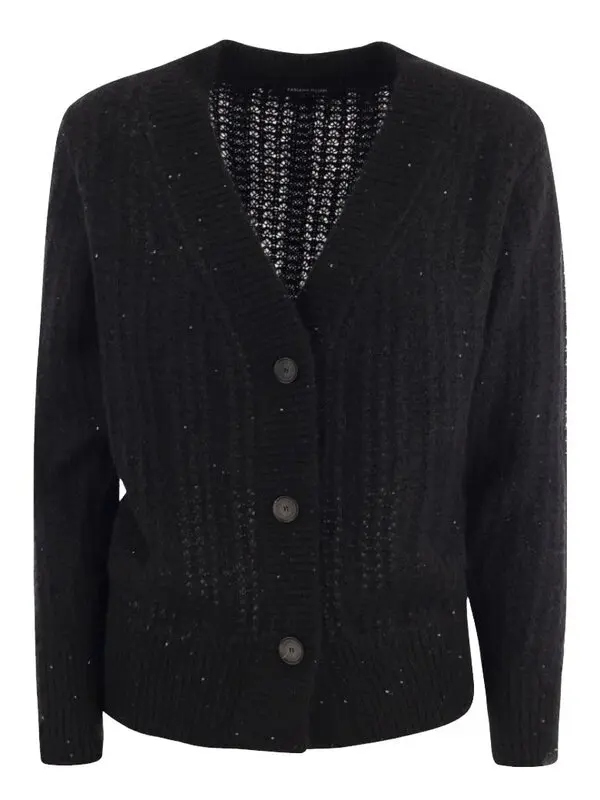 Fabiana Filippi Sequin-embellished V-neck Cardigan - Black