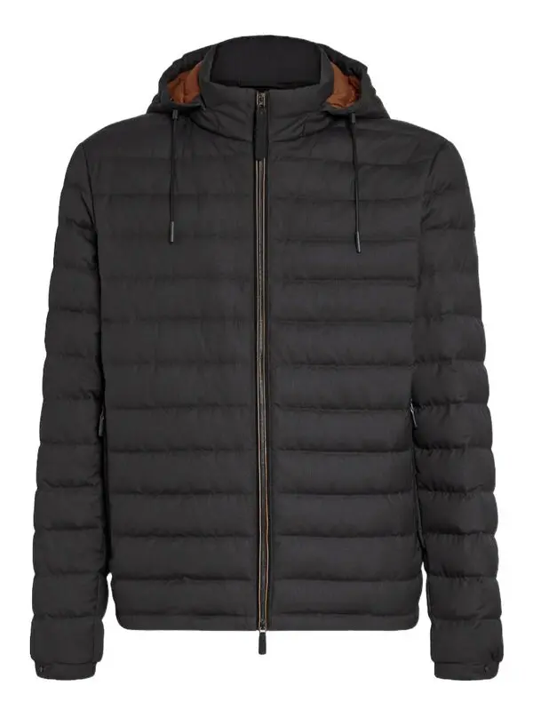 Zegna Hooded Padded Down Jacket - Black
