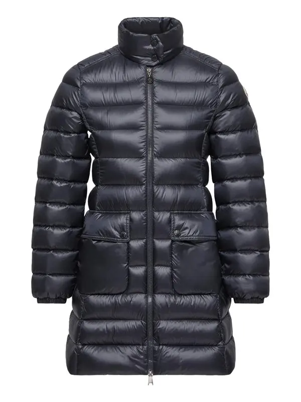 Moncler Genet Long Zip-up Padded Jacket - Navy Blue