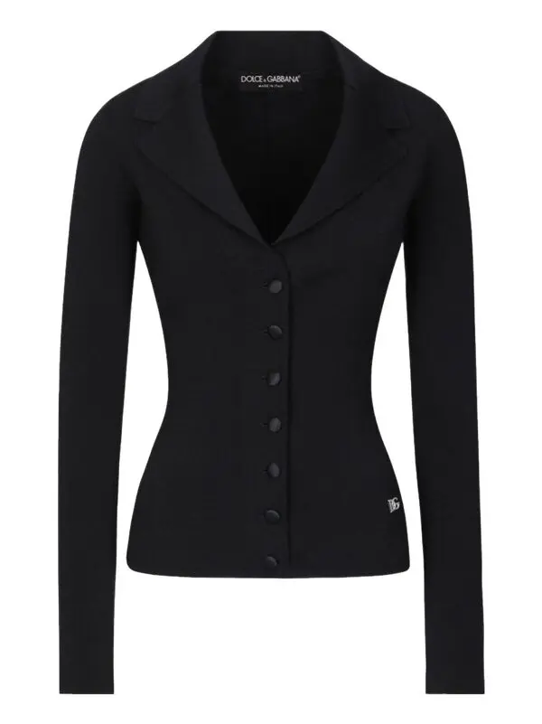 Dolce & Gabbana Logo Plaque Single-breasted Blazer - Black