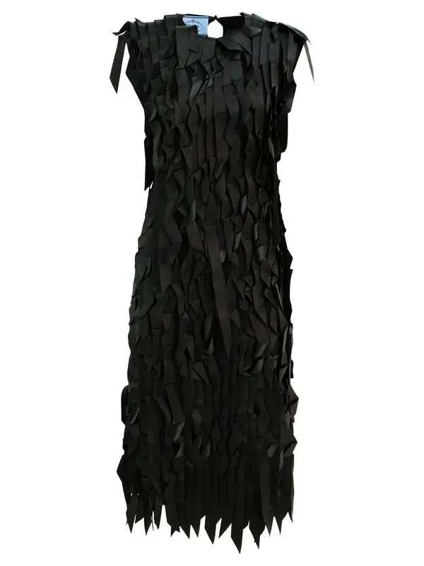 Prada Sable Crewneck Sleeveless Dress - Black