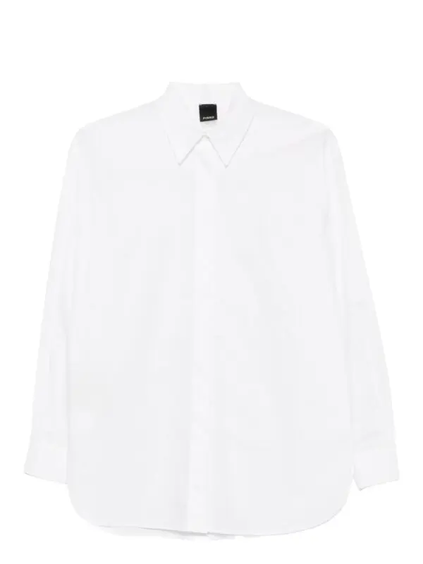 Pinko Bridport Box-pleat Shirt With Lapel Collar - White