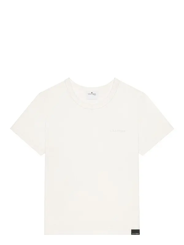 COURREGES Courrèges Logo Patch Crewneck T-shirt - White