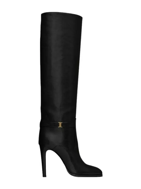 Saint Laurent Diane Almond Toe Boots - Black
