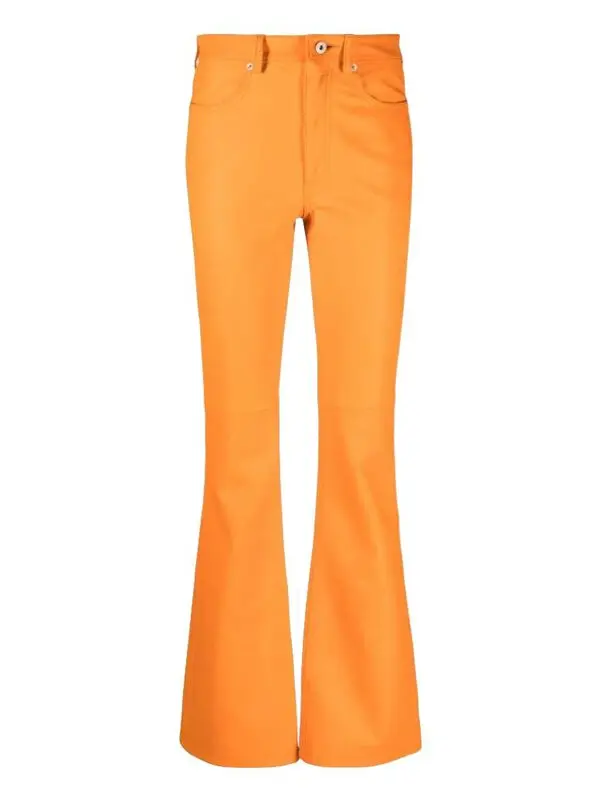 J.W.ANDERSON Jw Anderson High-waisted Leather Bootcut Trousers - Orange