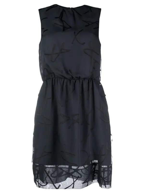 Armani Exchange Sleeveless Graphic Print Dress - Black