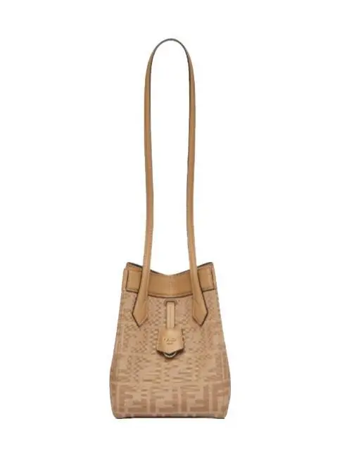 Fendi Origami Drawstring Mini Bucket Bag - Beige
