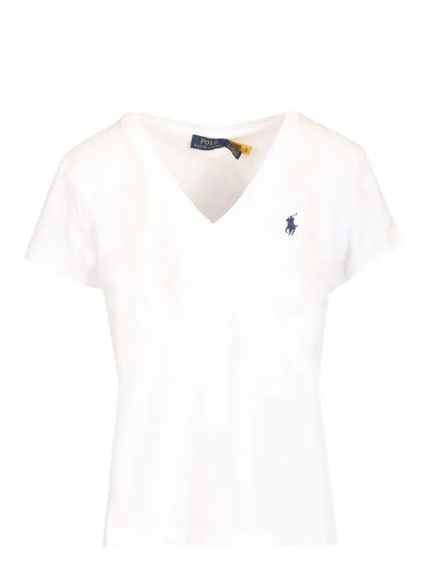 Polo Ralph Lauren Embroidered Pony V-neck T-shirt - White