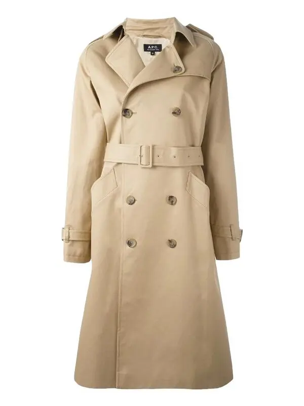 A.p.c. Greta Double-breasted Trench Coat - Nude