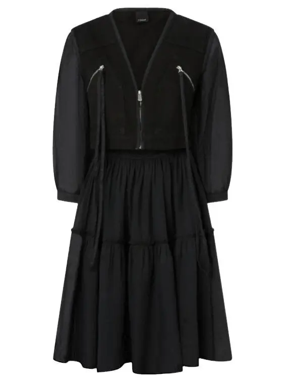 Pinko Zipped Midi Dress - Black