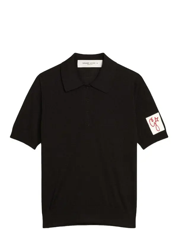 GOLDEN GOOSE Short Sleeve Polo Shirt - Black