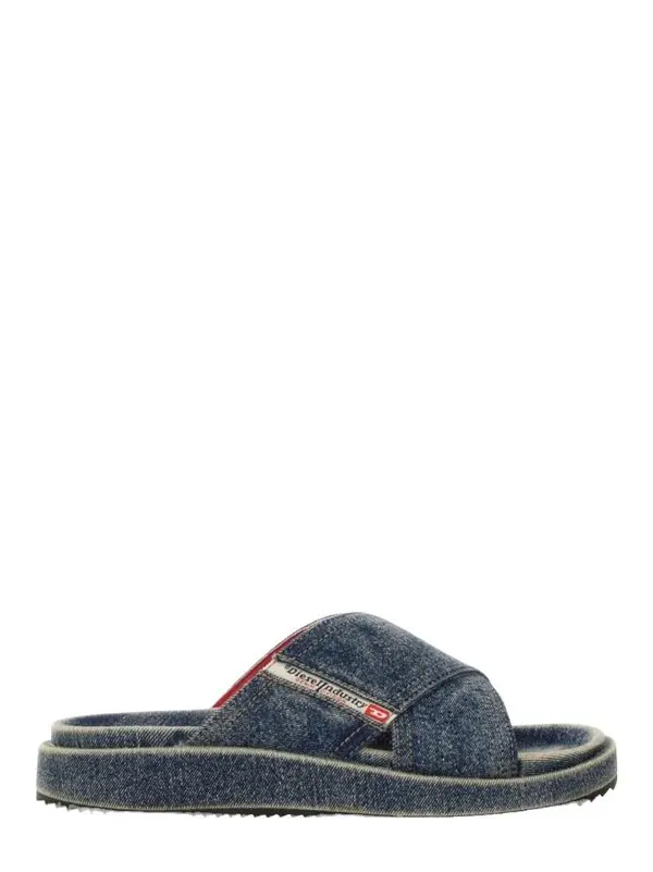 DIESEL® Sa-slide Cris Cros Denim Slides - Black