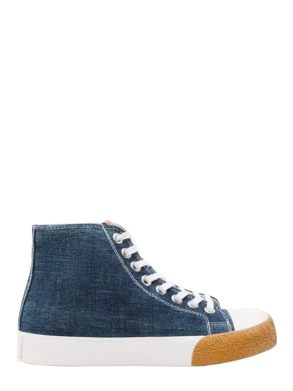 Loewe Bloc High-top Sneakers In Denim - Blue