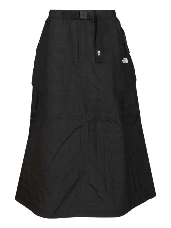 The North Face Quilted Volume Skirt With Integrated Belt And Drawcord Hem - Black