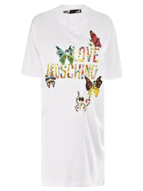 Moschino Printed Dress With Butterfly Motif - White