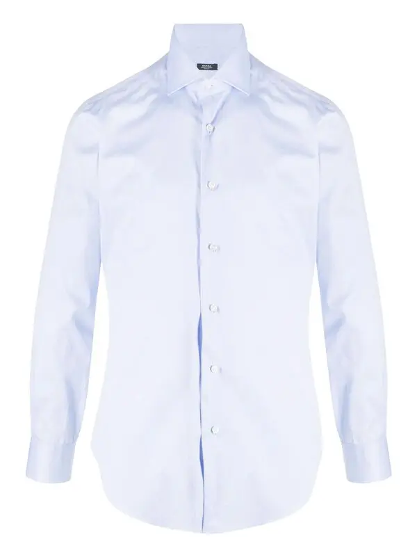 BARBA NAPOLI Poplin Shirt - Light Blue