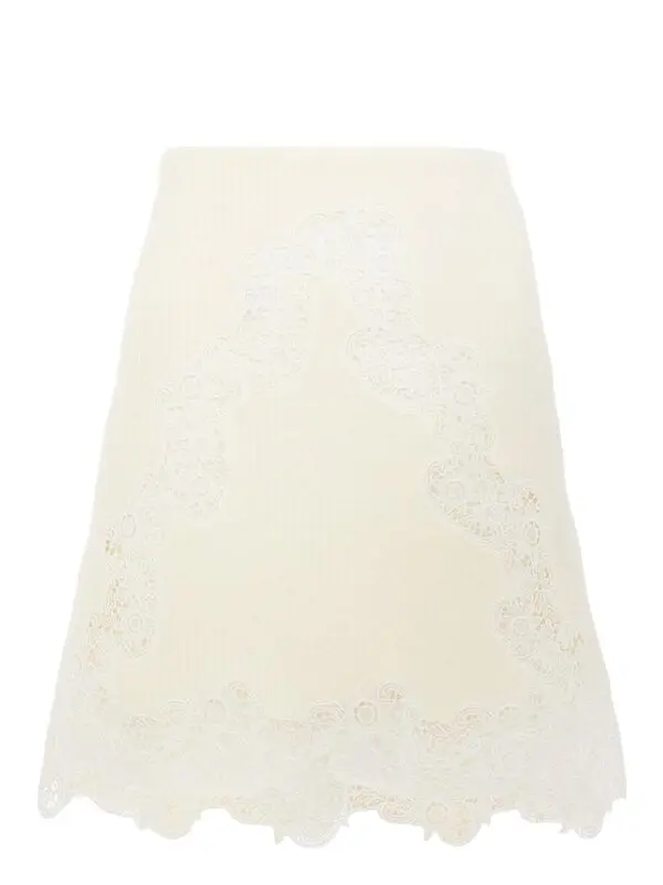 Chloé Lace Detailed Flared Mini Skirt - White