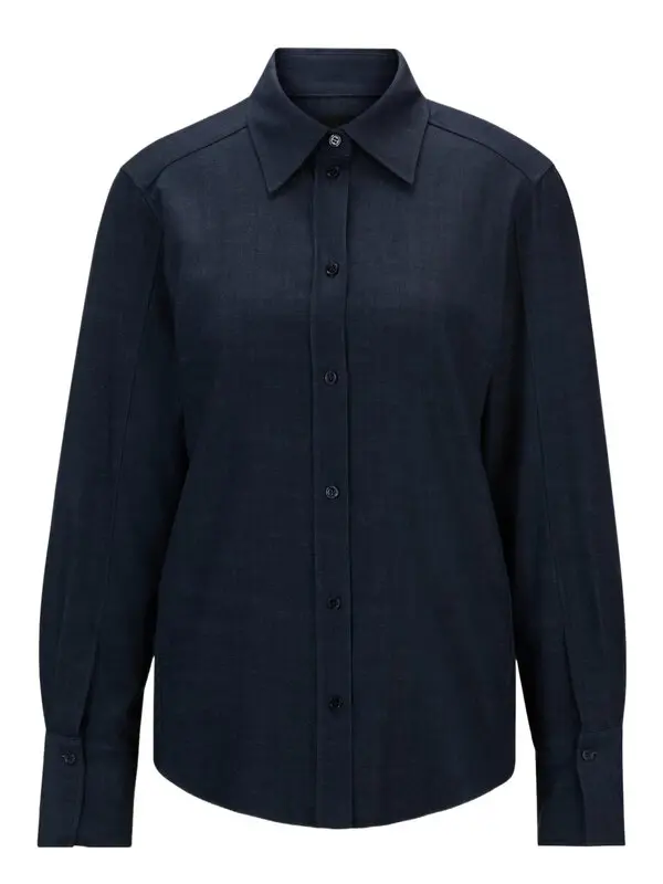 Hugo Boss Regular-fit Twill Blouse - Deep Blue