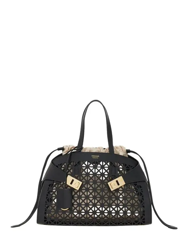 FERRAGAMO Hug Handbag - Black