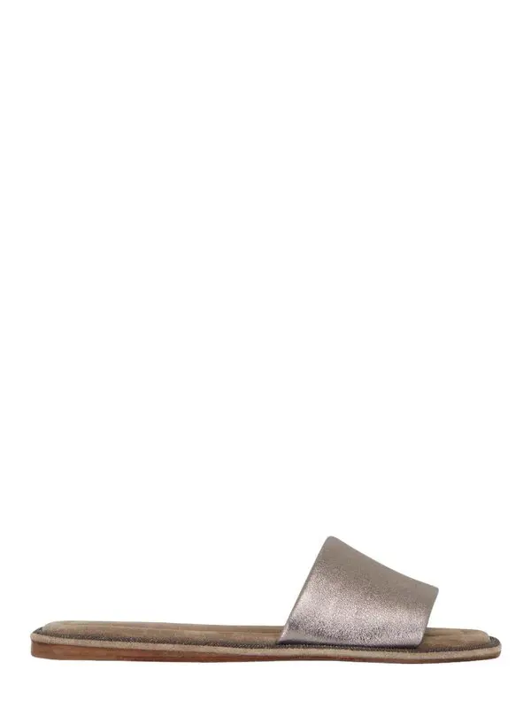 Brunello Cucinelli Square-toe Slip-on Slides - Brown
