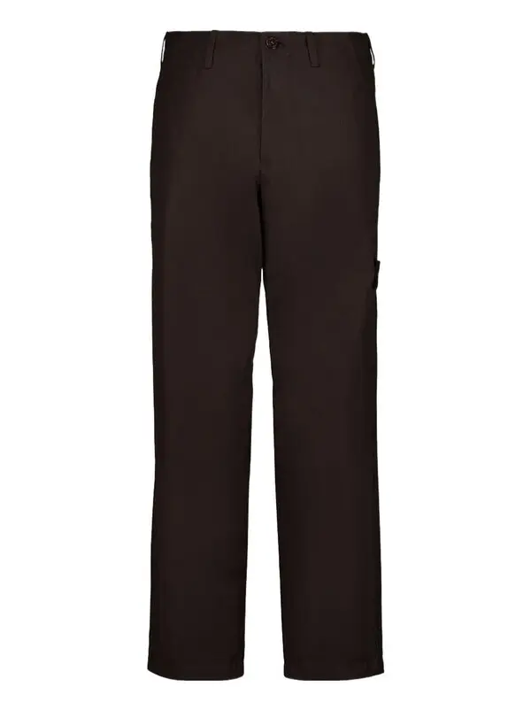 Stone Island Logo Patch Straight-leg Trousers - Black