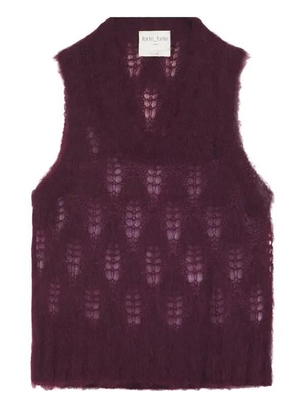 FORTE_FORTE Crewneck Sleeveless Knit Tank Top - Red