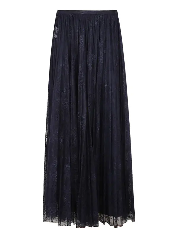 Alberta Ferretti Floral Lace Maxi Skirt - Blue
