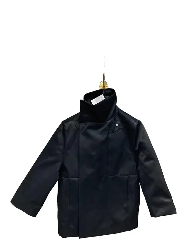 Rick Owens Long-sleeved Down Jacket With Standing Collar - Black