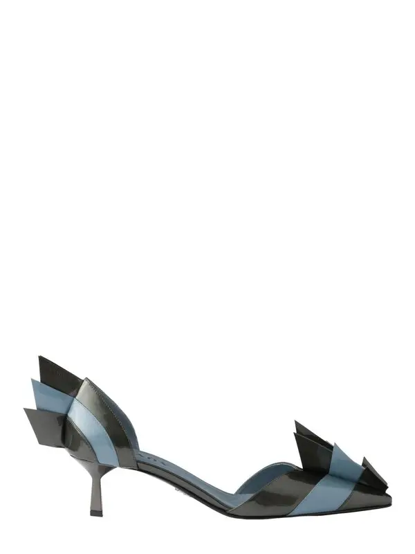 Prada Panelled Slingback Heels - Black