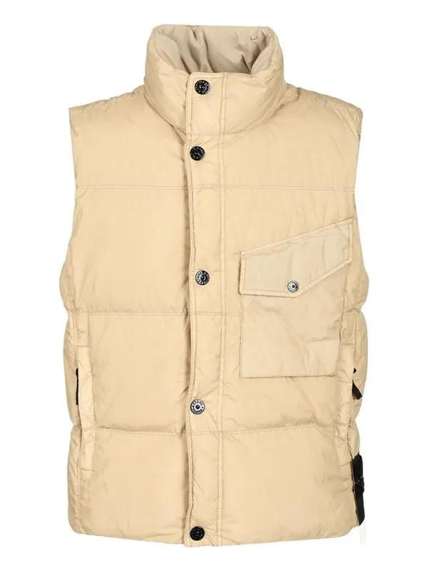 Stone Island High Neck Sleeveless Vest - Nude