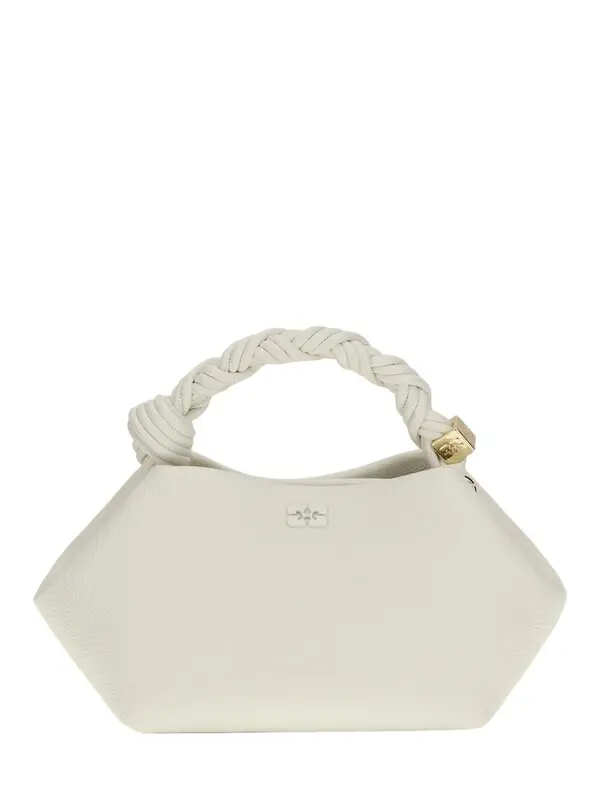 GANNI Logo Detailed Small Bou Tote Bag - Egret Color