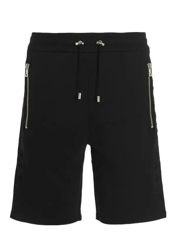 Balmain Embossed Logo Bermuda Shorts - Black