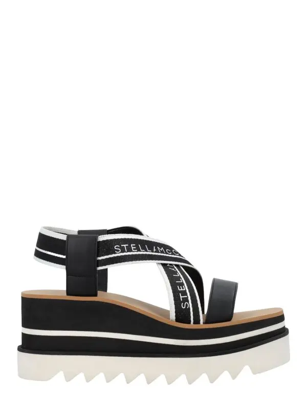 Stella McCartney Crossover Strap Platform Sandals - Black
