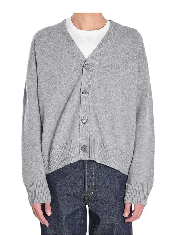 Ami De Coeur V-neck Buttoned Cardigan - Gray