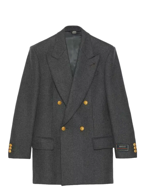 Gucci Double Breasted Formal Blazer - Gray