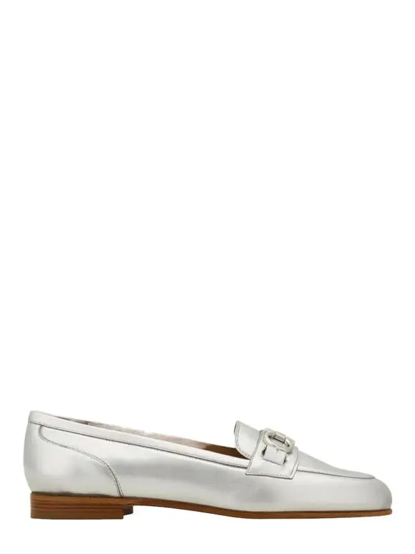 FERRAGAMO Gancini Ornament Loafers - Silver