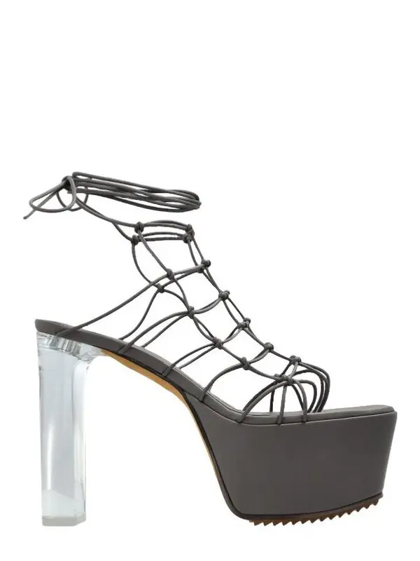 Rick Owens Strappy Platform High Heel Sandals - Black
