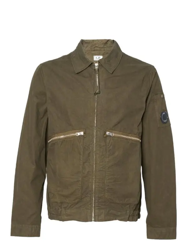 C.P. COMPANY Zip-up Jacket With Lens Detail - Brown