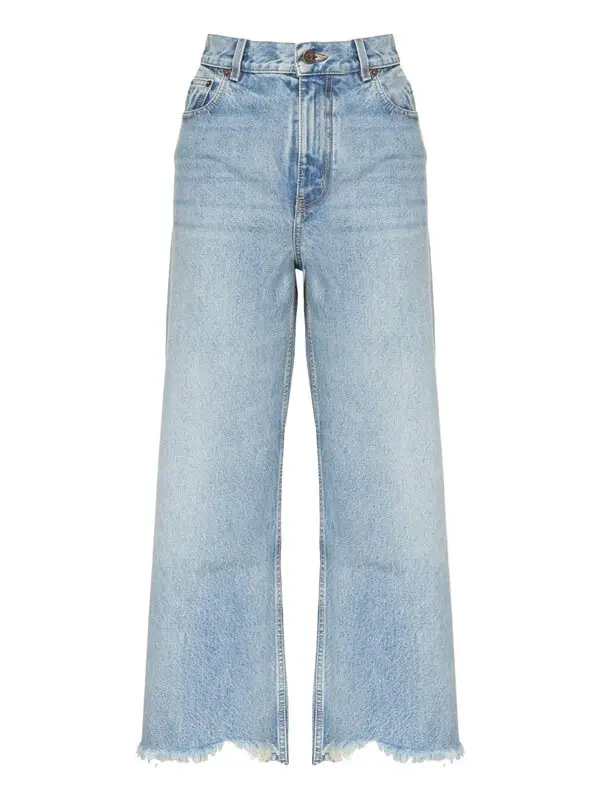 Chloé Belt Loop Wide Leg Jeans - Blue