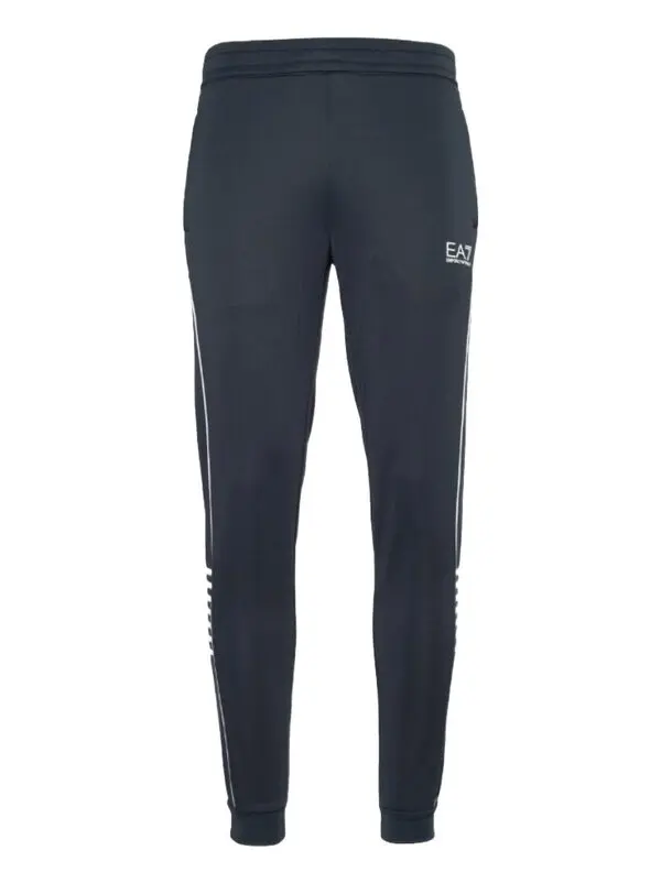EA7 Logo Striped Sweatpants - Black