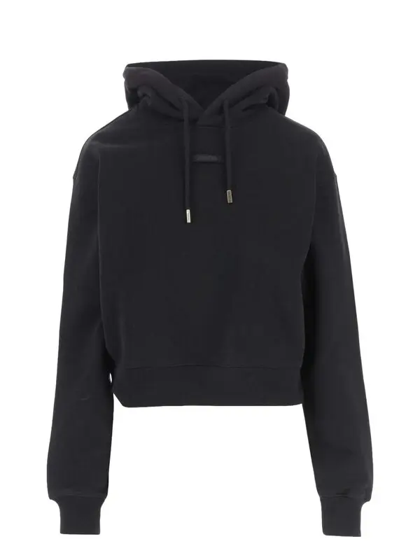 Jacquemus Logo Patch Drawstring Hoodie - Black