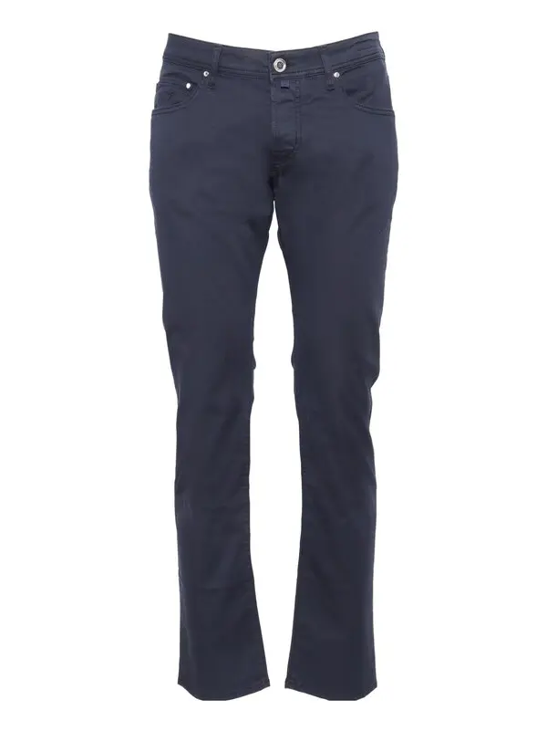 Jacob Cohen Nick Logo Patch Straight-leg Trousers - Black