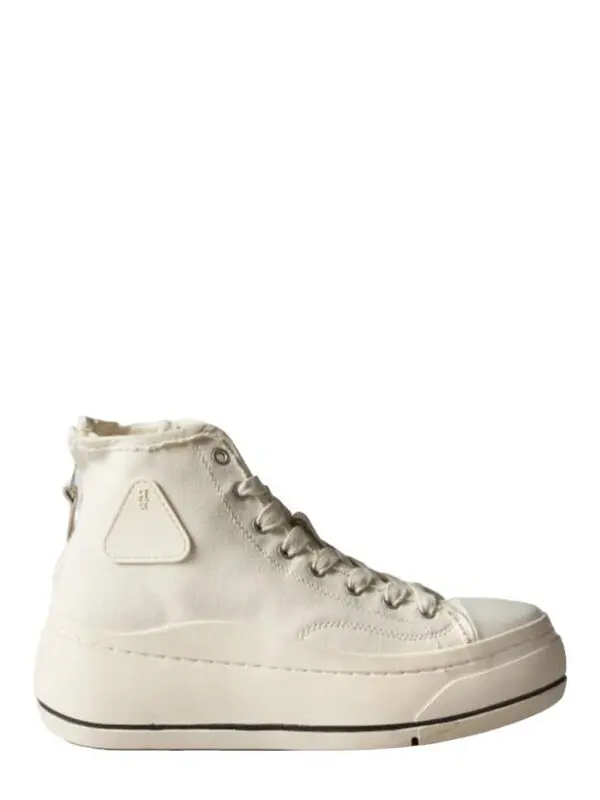 R13 Round-head High-top Casual Shoes - Ecru