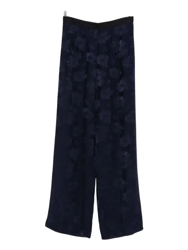 FORTE_FORTE Floral Print Straight-leg Trousers - Black