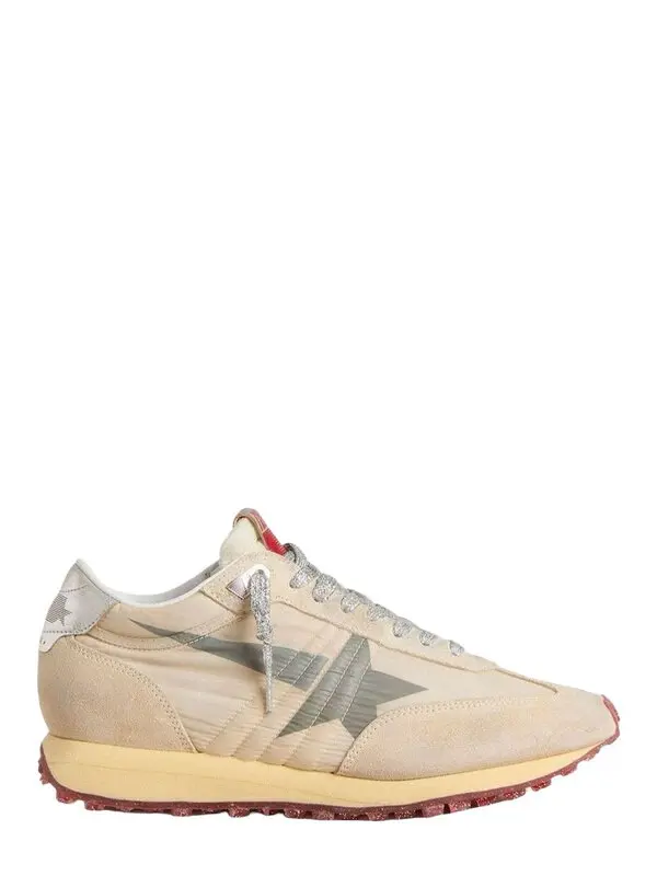 GOLDEN GOOSE Marathon Sneakers With Nylon Upper And Gray Star - Beige