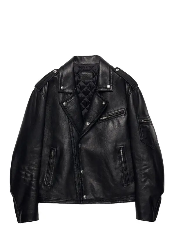 Prada Leather Biker Jacket - Black