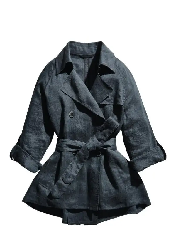 FAY Classic Trench Coat With Belted Waist And Asymmetrical Hem - Black